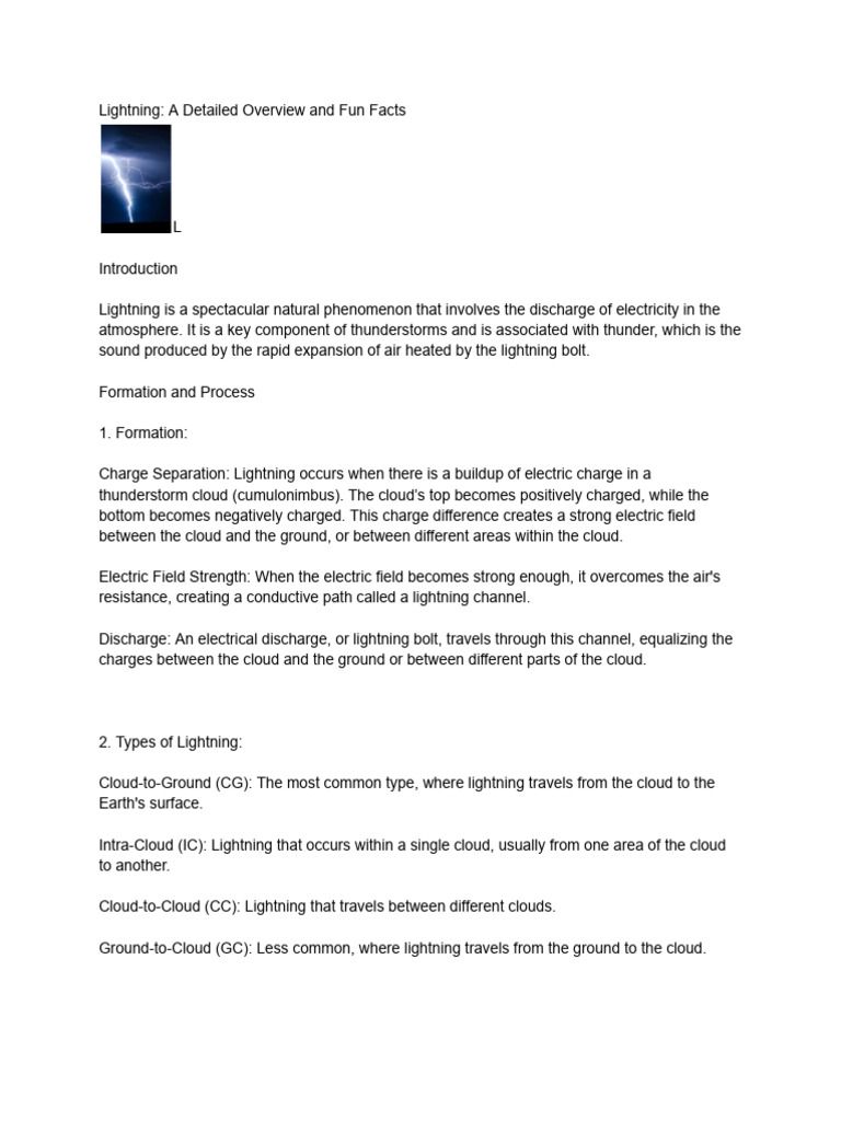 Lightning_ a Detailed Overview and Fun Facts | PDF