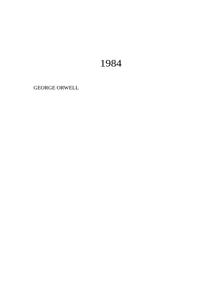 1984 Autor George Orwell | PDF