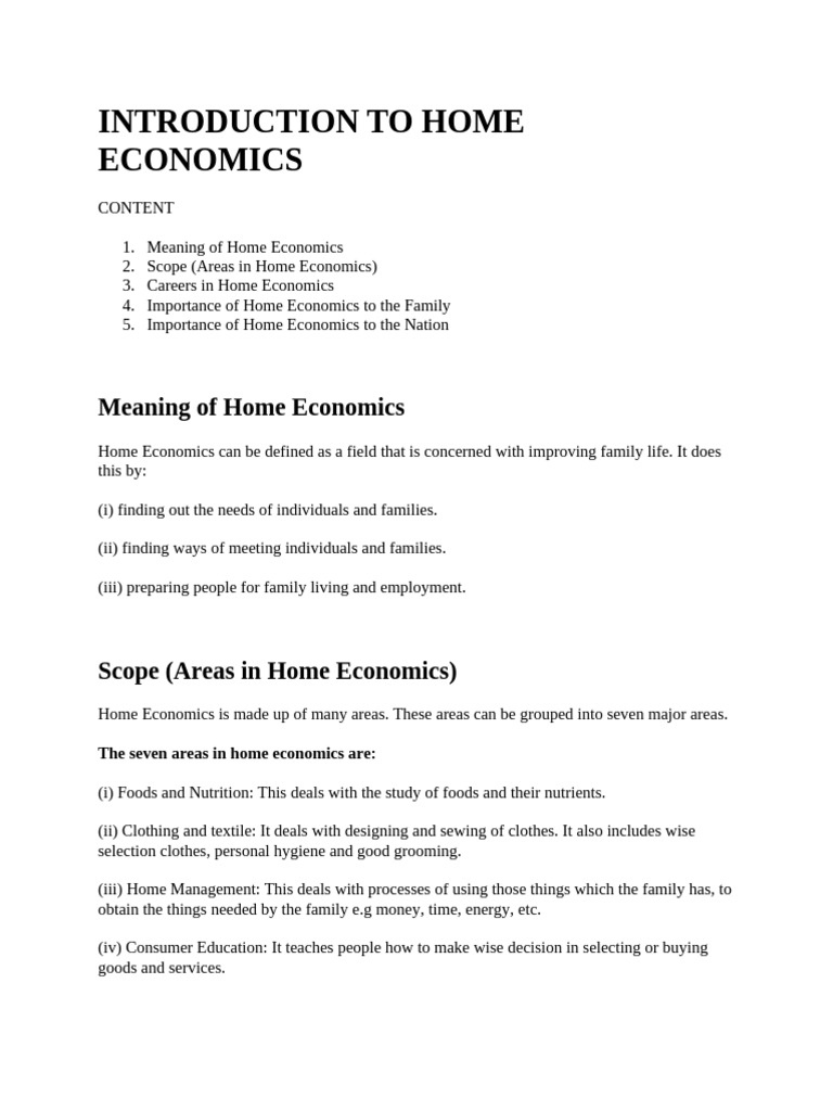 Home Economics Overview for JSS1 | PDF | Sexually Transmitted Infection ...