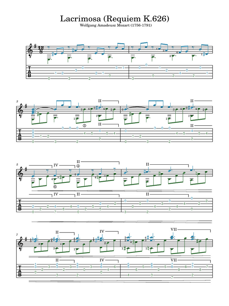 Lacrimosa - Requiem (Sheet + Tab) | PDF