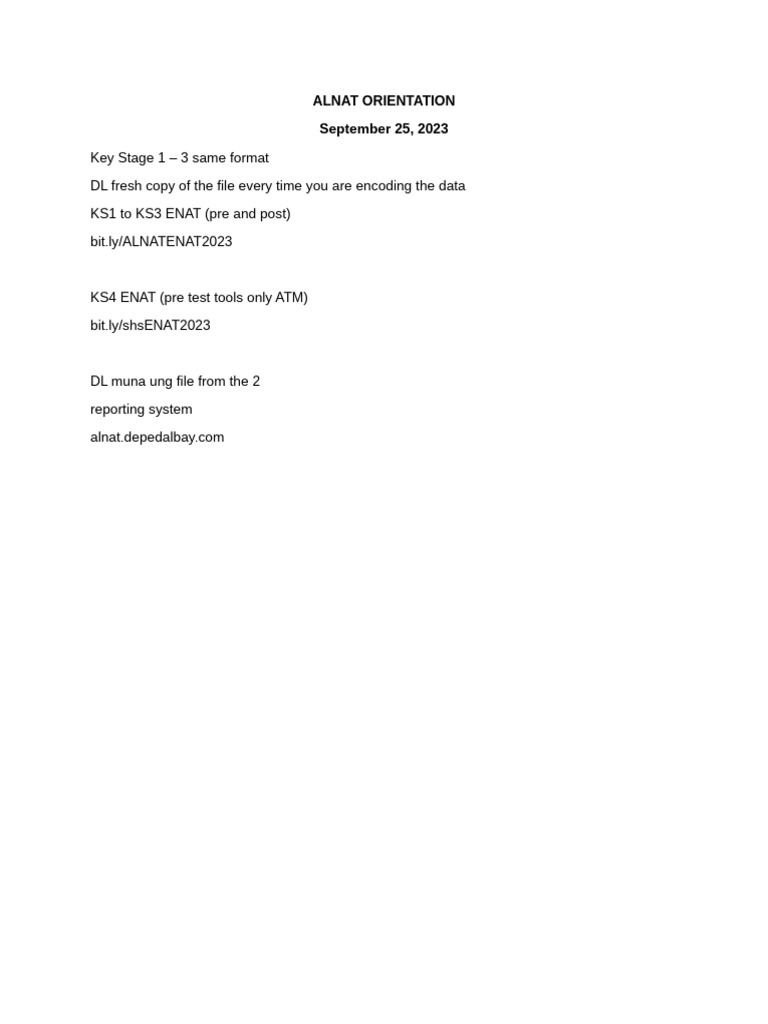 Alnat Orientation | PDF