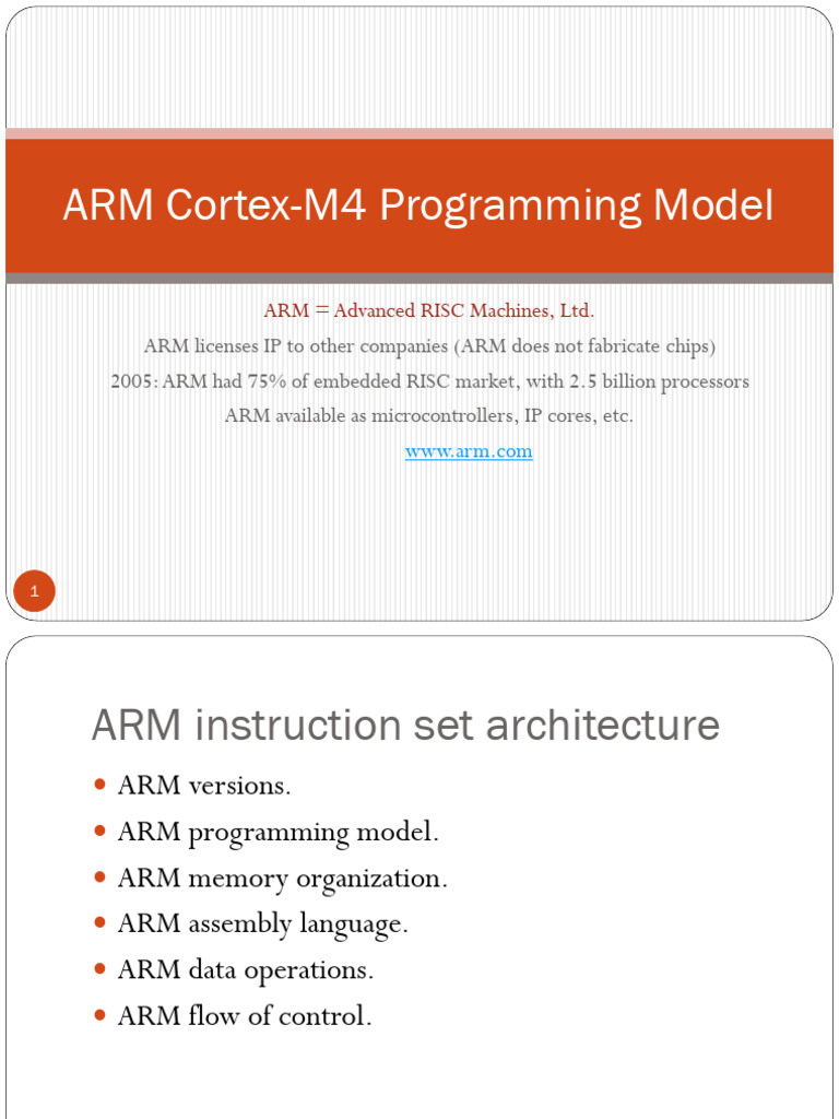 ARM Prog Model 1 | PDF | Integer (Computer Science) | Technology & Engineering