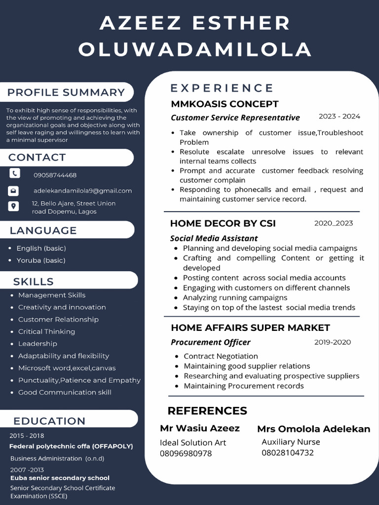 Dark Blue and White Minimalist Resume - 20240828 - 194201 - 0000 | PDF