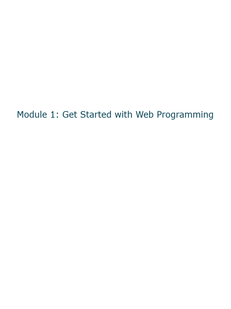 Module 1 - Get Started With Web Programming | PDF | World Wide Web ... Module 1 - Get Started With Web Programming | PDF | World Wide Web ...