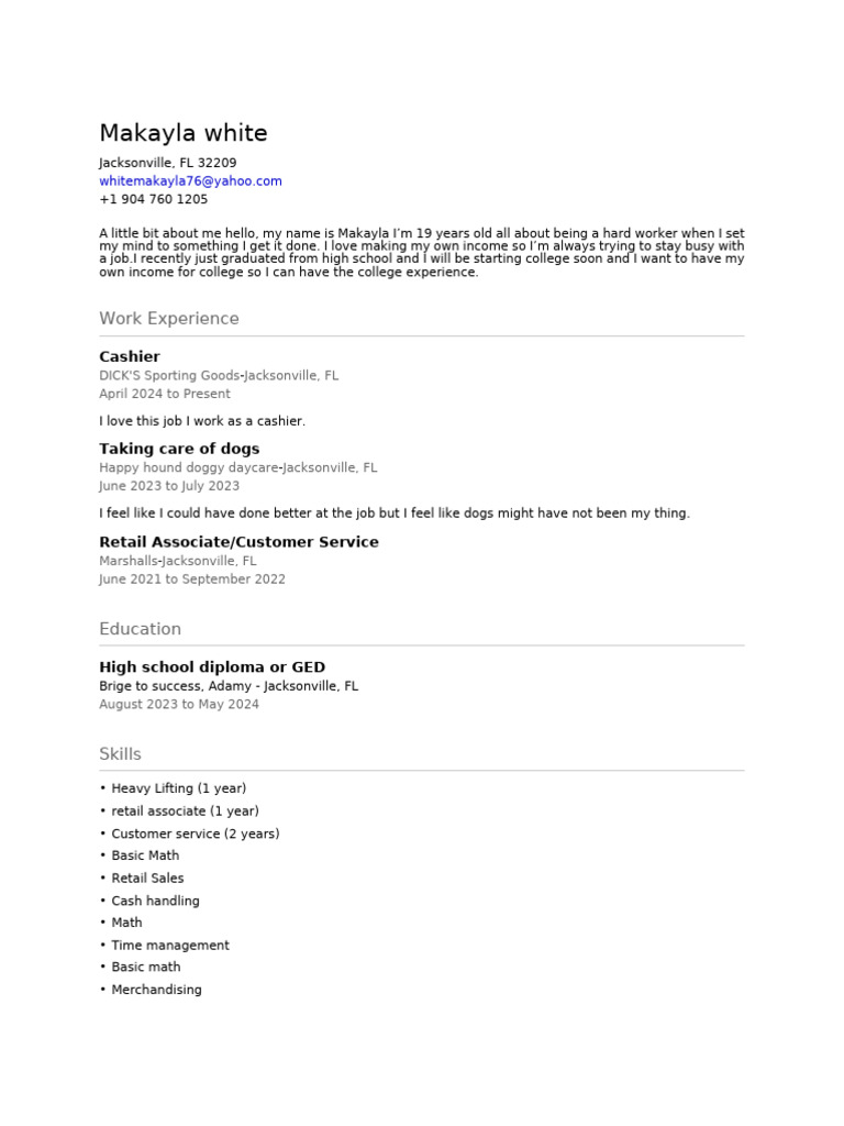 Makayla White | PDF | Business | Finance & Money Management