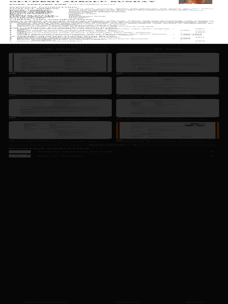 Sample of A CV For An Ssce Holder - Google Search | PDF