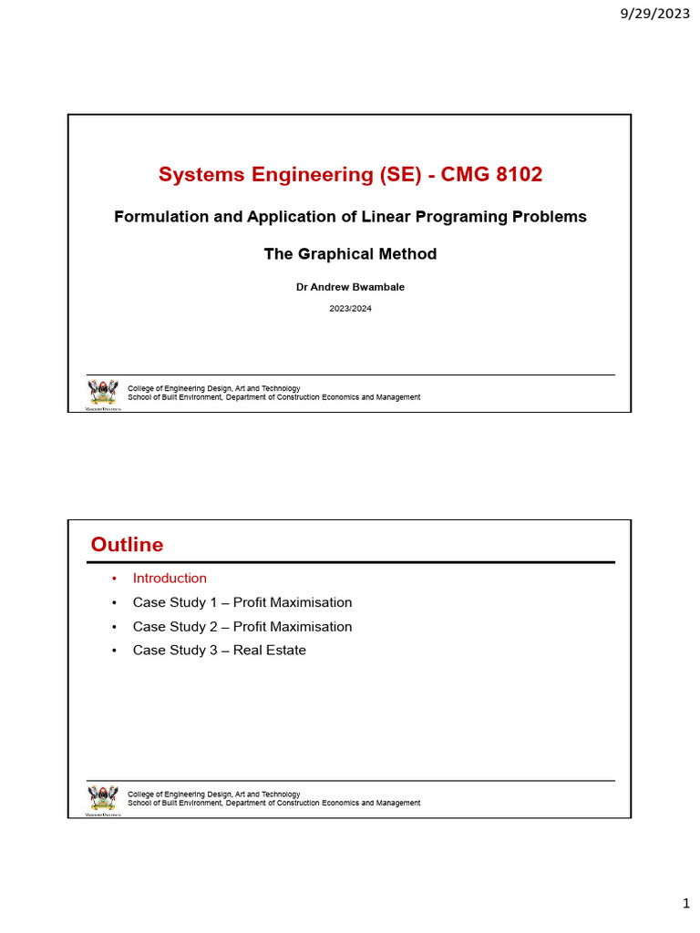 Lecture 3 - Linear Programming - Graphical | PDF Lecture 3 - Linear Programming - Graphical | PDF