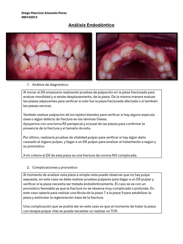 Tarea Endo - Analisis Endodontico y Tratamiento caso Dr Kevin | PDF