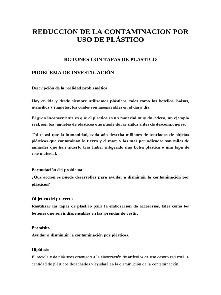 Proyecto Plásticos | PDF