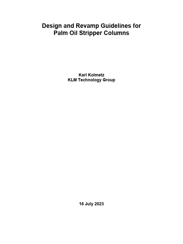 KLM-Design-and-Revamp-Guidelines-for-Palm-Oil-Stripper-Columns-Rev1.6 | PDF