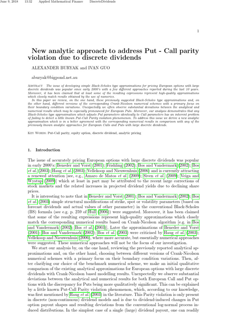 Call Put Parity | PDF
