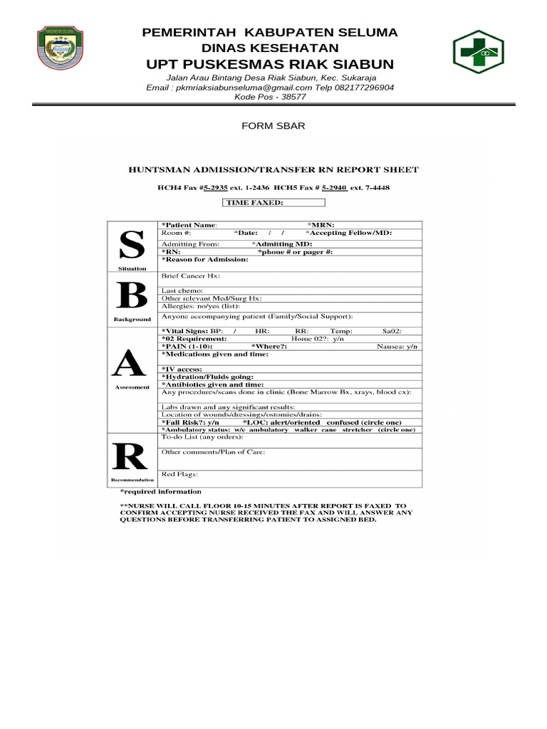 FORM SBAR | PDF