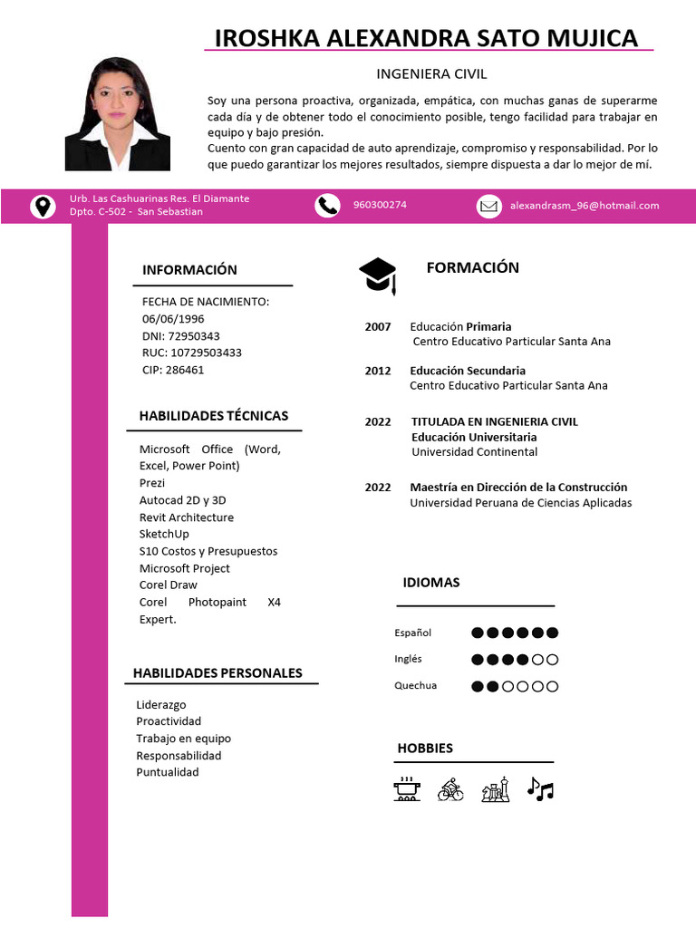 CV 2023 Actual-Iroshka Alexandra Sato Mujica | PDF