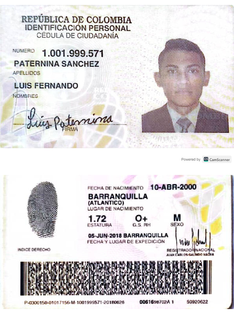 Cédula Luis Paternina | PDF