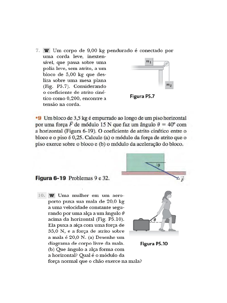 Lista 6 - Leis de Newton (Atrito) | PDF