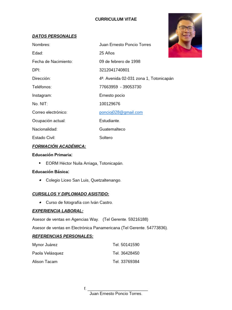 Curriculum Vitae Formato | PDF