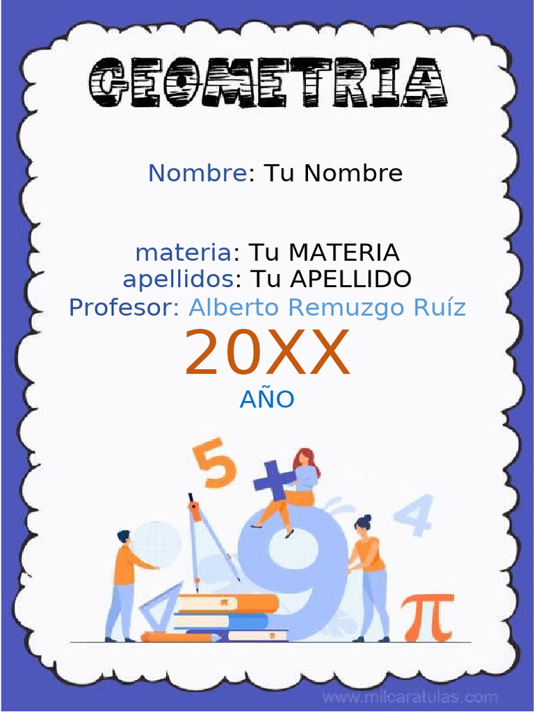 Caratula de Geometría en Word | PDF