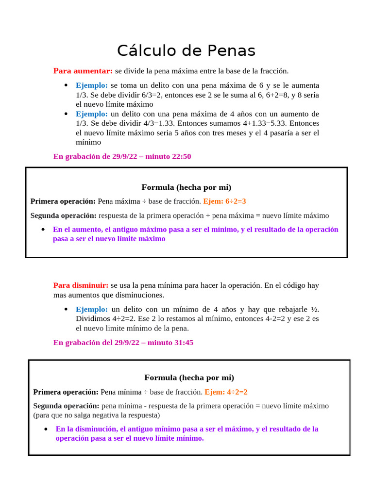 Cálculo de Penas | PDF