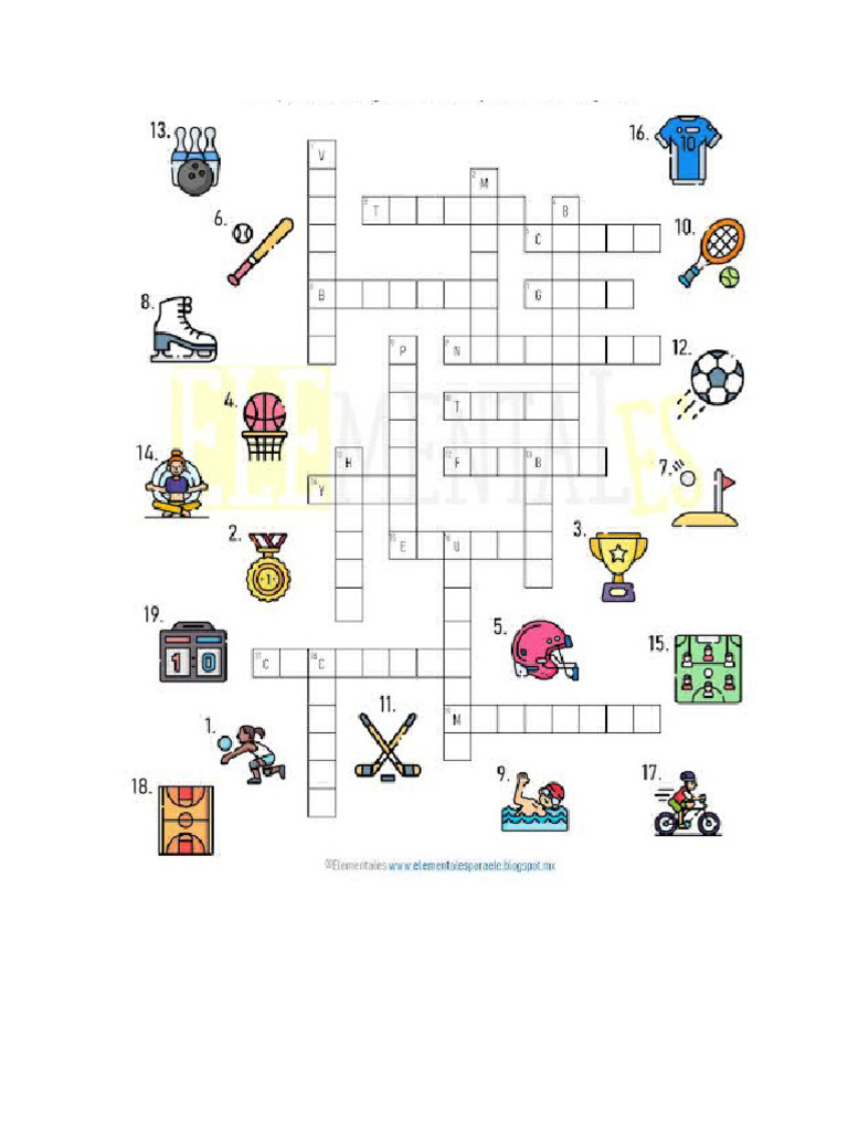 Crucigrama Deportes | PDF