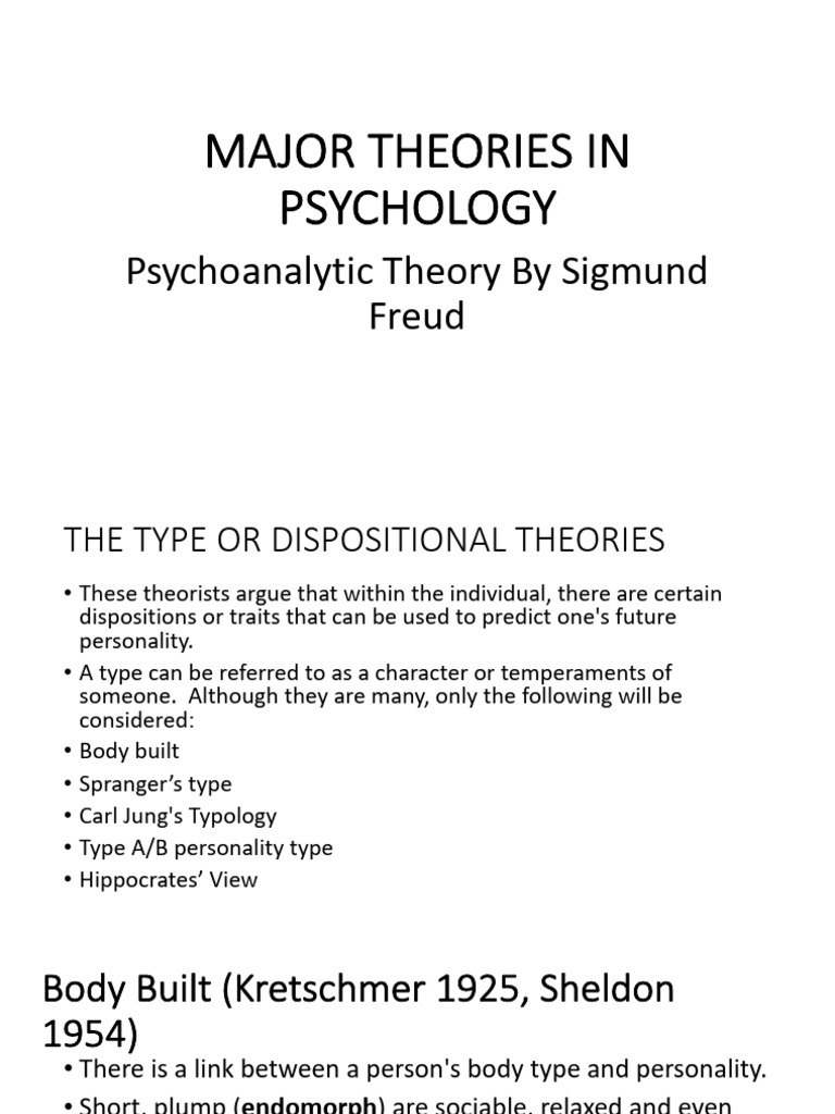THEORIES IN PSYCHOLOGY 2 - Psychoanalytic | PDF