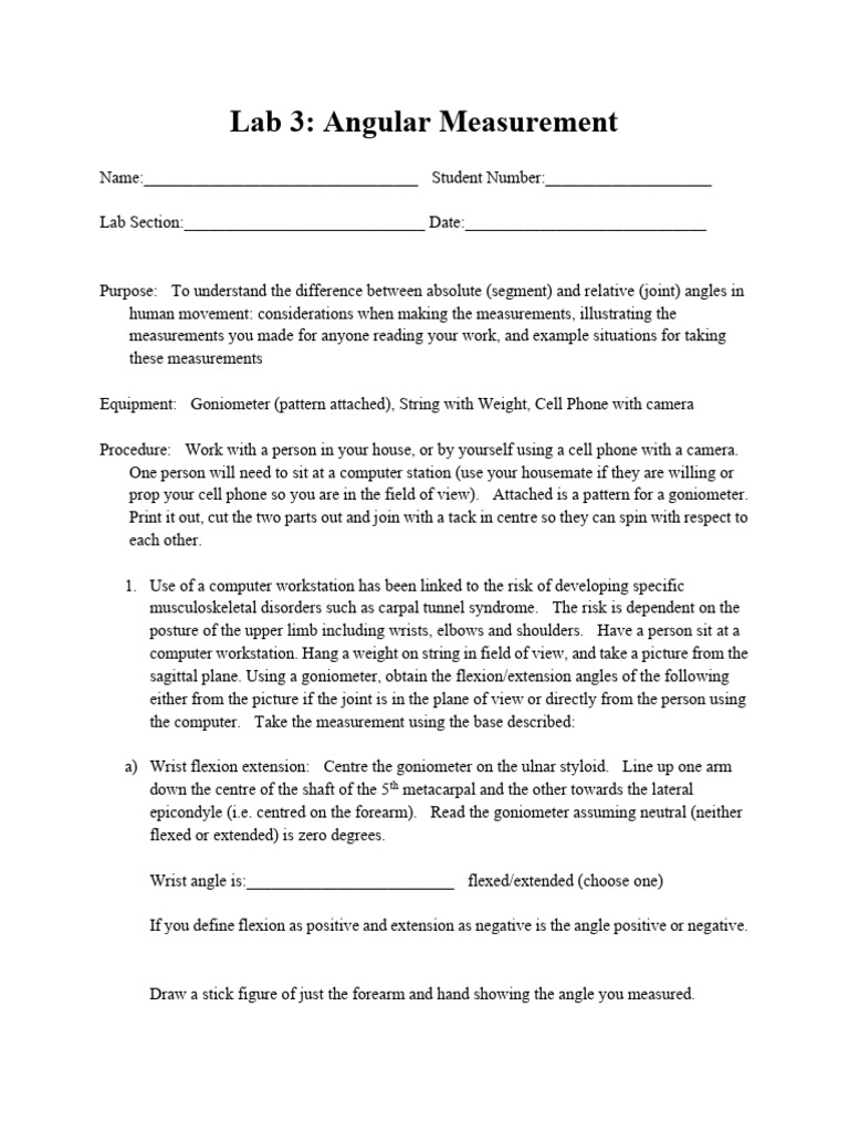 Lab 3 Angular Measurement-updated | PDF