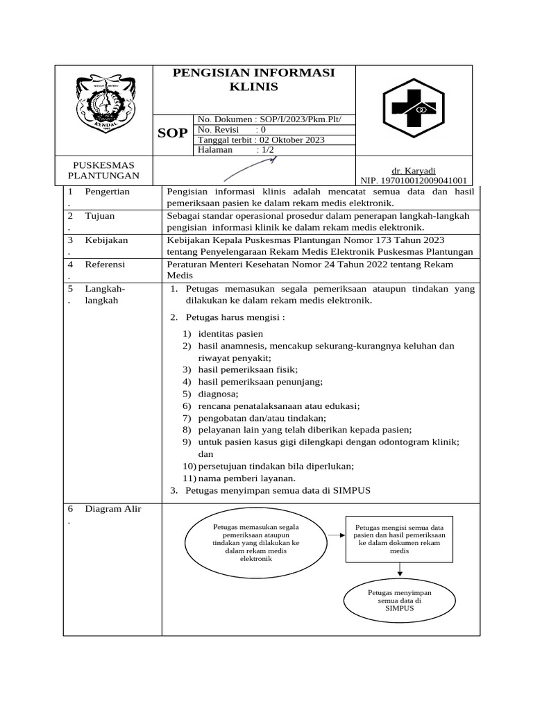 Sop Pengisian Dokumen Rme | PDF