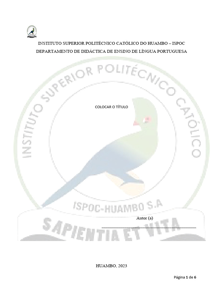 EsboÃ o de PrÃ©-projecto - ISPOC | PDF