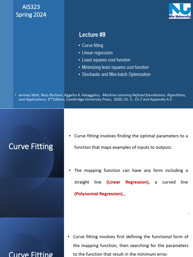 Lecture 9 - linear regression- stochastic methods | PDF