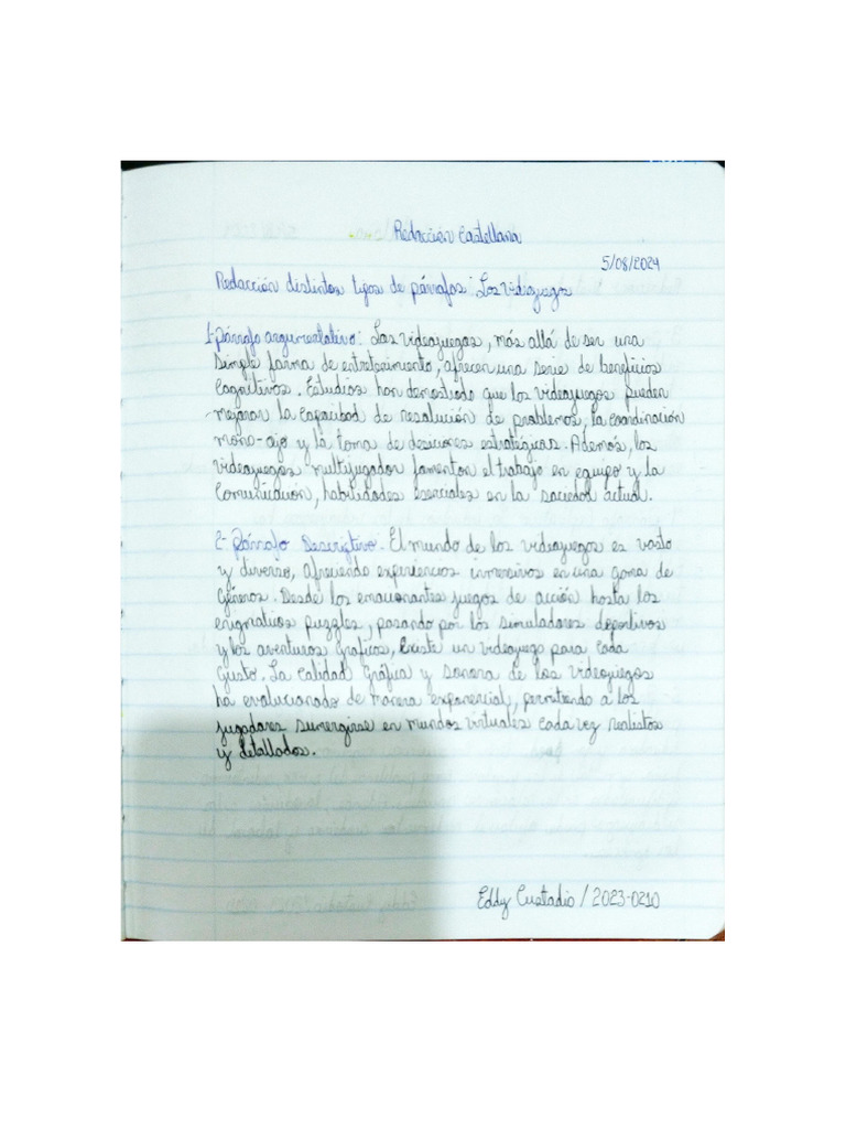 Tipos de Párrafo Redacción | PDF
