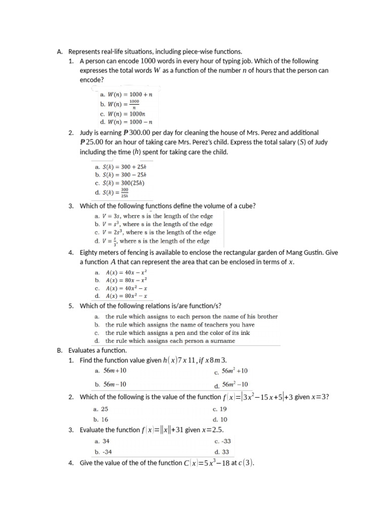 Questionnaire (Quarter 1 Lessons) | PDF