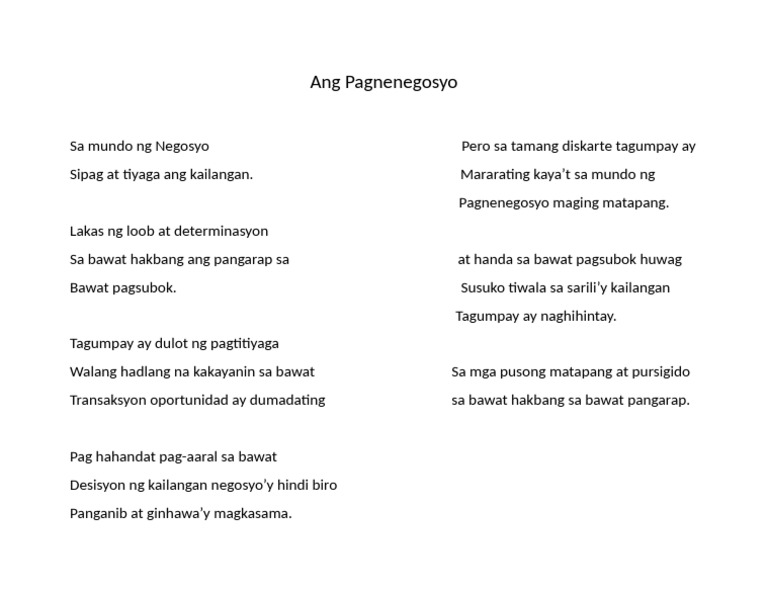Ang Pagnenegosyo | PDF