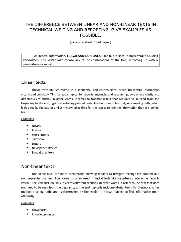 The Difference Between Linear And Non 1 Pdf