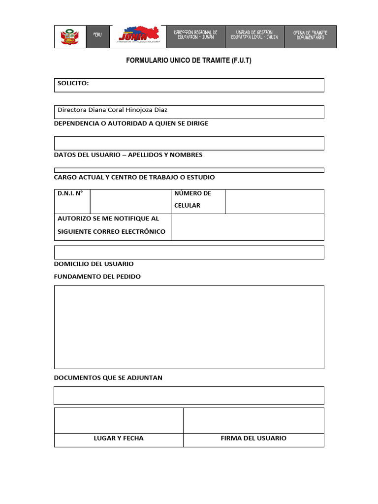 FUT Modelo 1 | PDF | Derecho