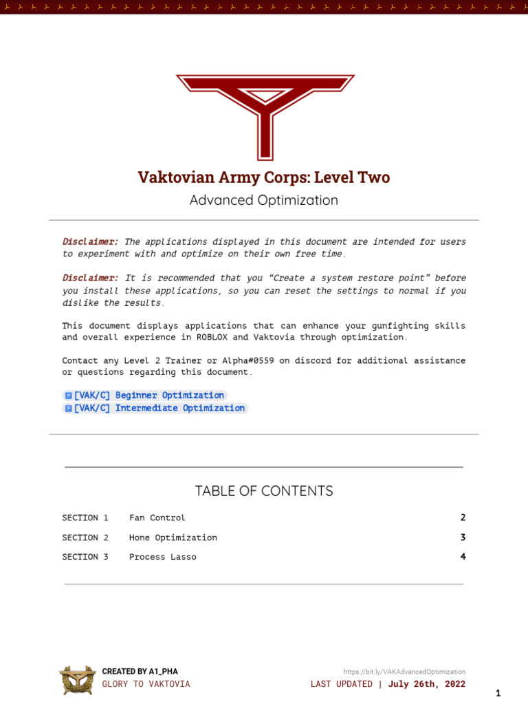 Vaktovian Army Corps Optimization Guide | PDF | Personal Computers ...