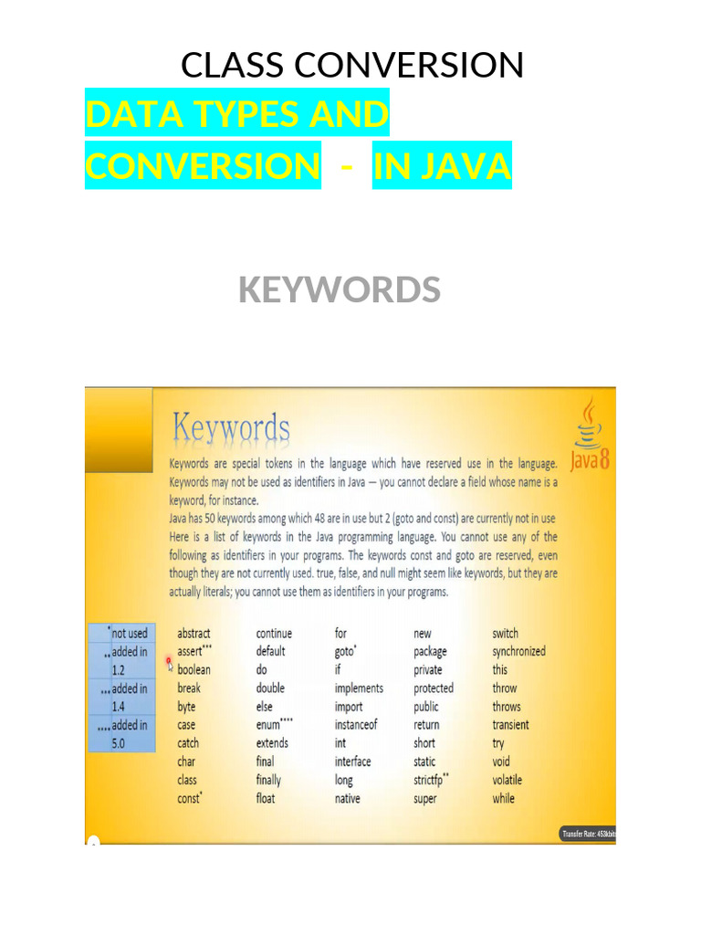 DATA TYPES AND CONVERSION | PDF
