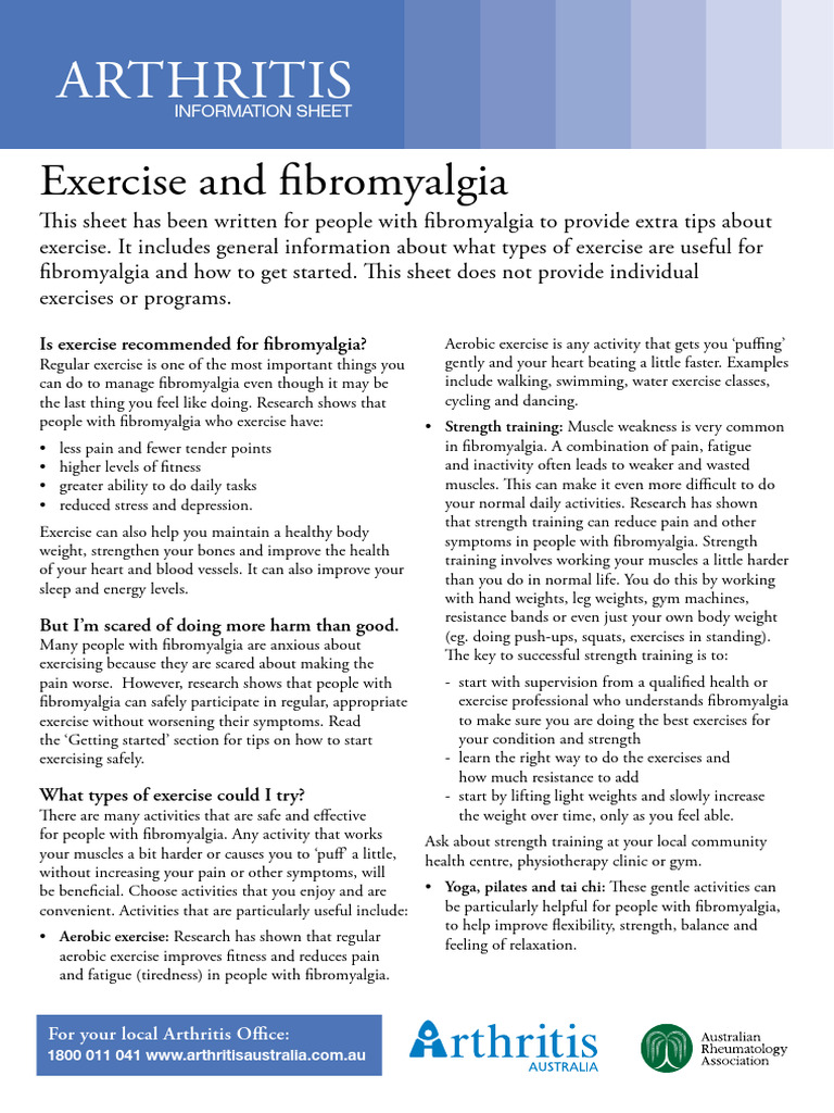 Fibromyalgia and Exercise | PDF | Fibromyalgia | Strength Training