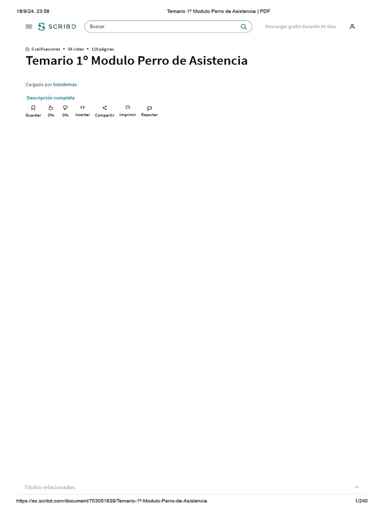 Temario 1º Modulo Perro de Asistencia - PDF | PDF
