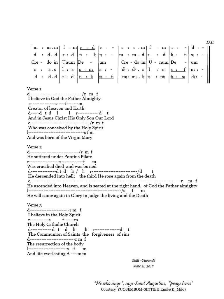 950 - Credo de Lourdes - Eng No 1 | PDF