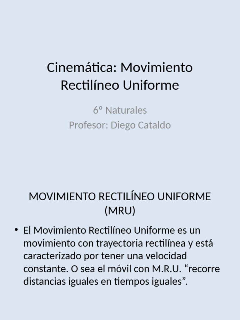 Cinematica_MRU (1) | PDF