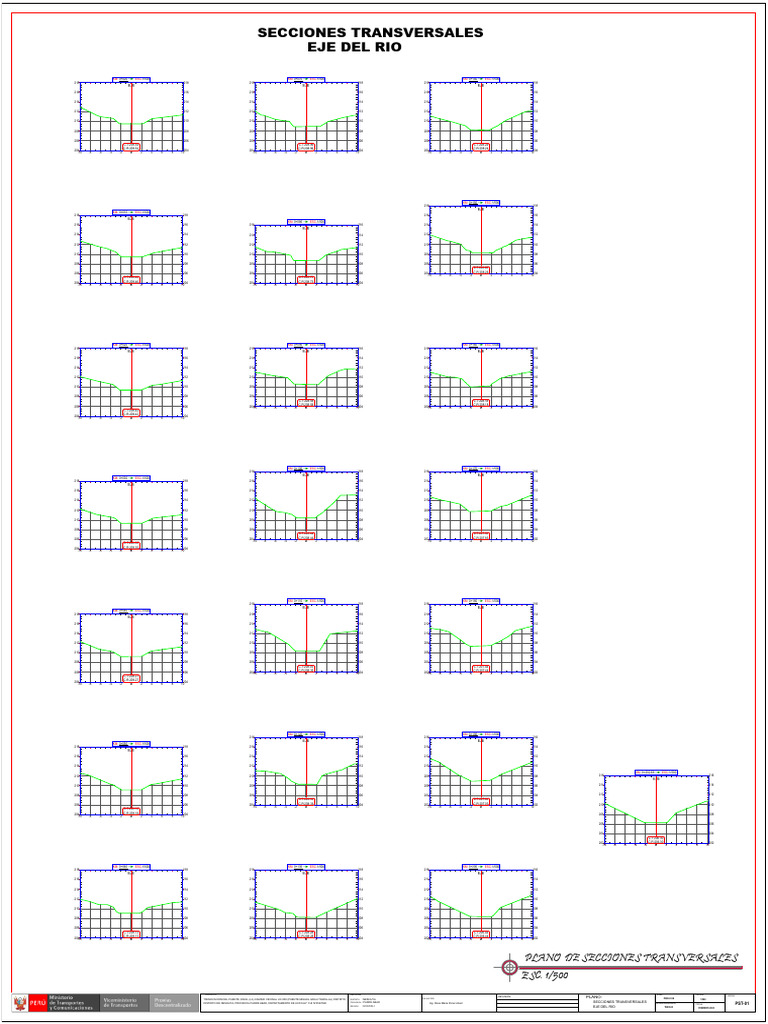 ACAD-4. PLANO SECCIONES TRANSVERSALESPUENTE TIGRILLAL FINAL-Model-Model PST-01 | PDF