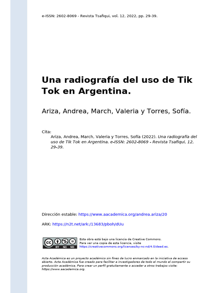 Ariza, Andrea, March, Valeria y Torr (... ) (2022) - Una Radiografía ...