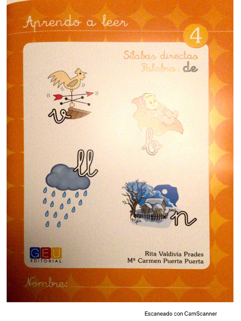 Aprendo a Leer 4 (v, b, Ll, n) | PDF
