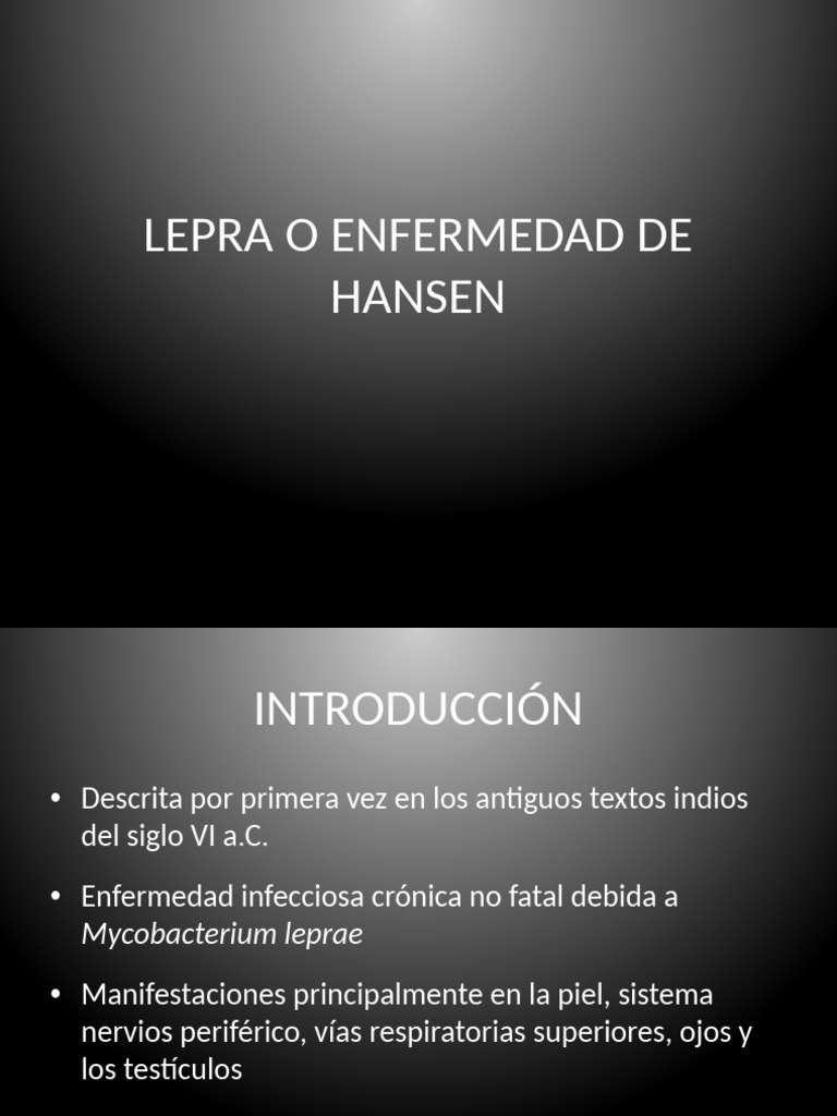 Lepra o Enfermedad de Hansen | PDF