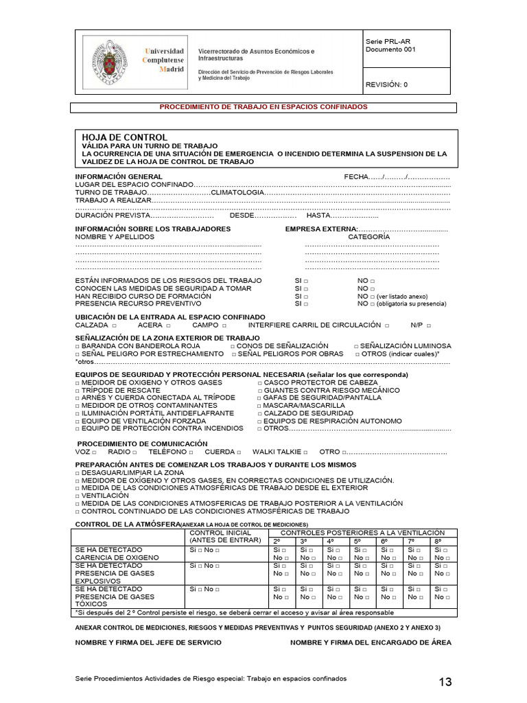 Hoja De Control Pdf 1819