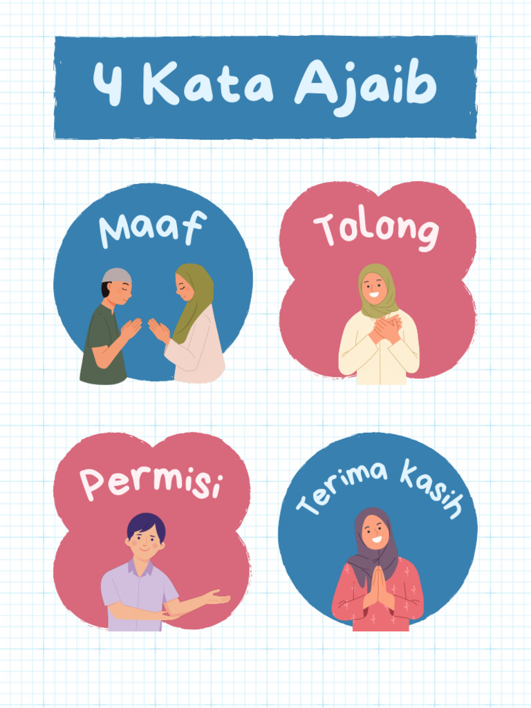 Poster Kelas Kata Ajaib Warna Biru Merah Muda Gaya Ilustratif | PDF