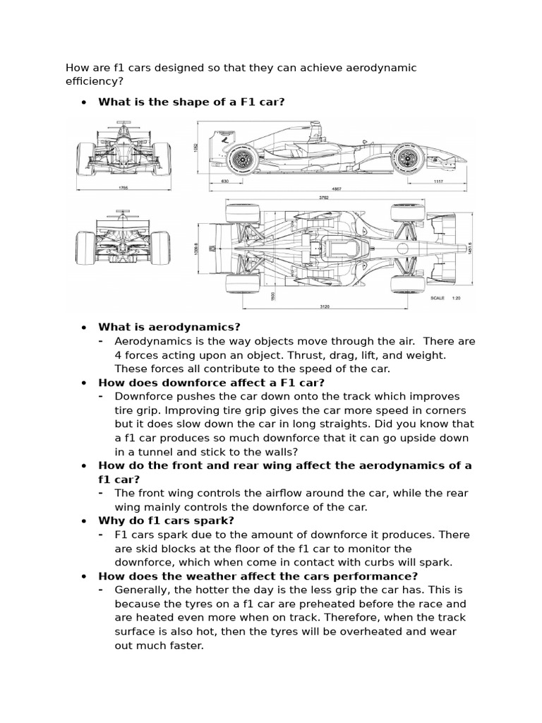 How Does The Shape of A F1 Car Affect Its Aerodynamics and Speed | PDF