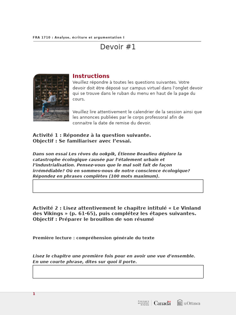 FRA 1710 - Devoir 1 | PDF