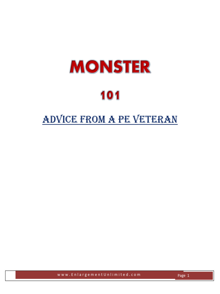 C. J. Major - Monster 101 - Advice From A Penis Enlargement Veteran. 1 ...