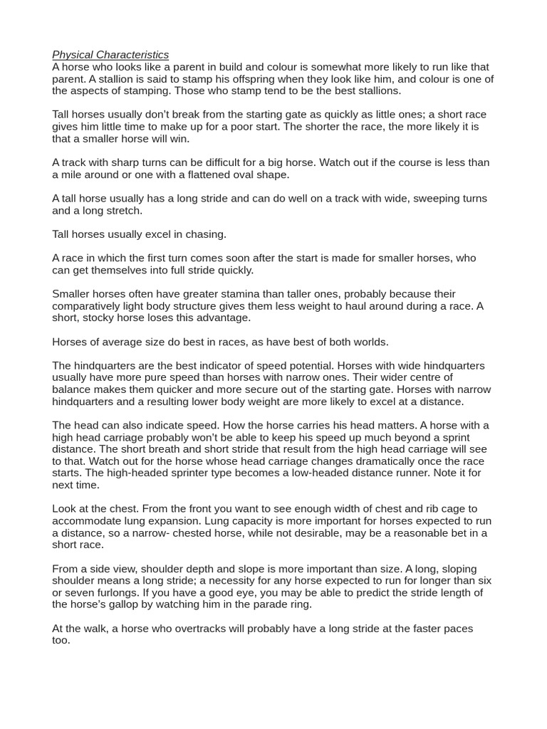 The Idiot's Guide To Horse Racing Notes | PDF