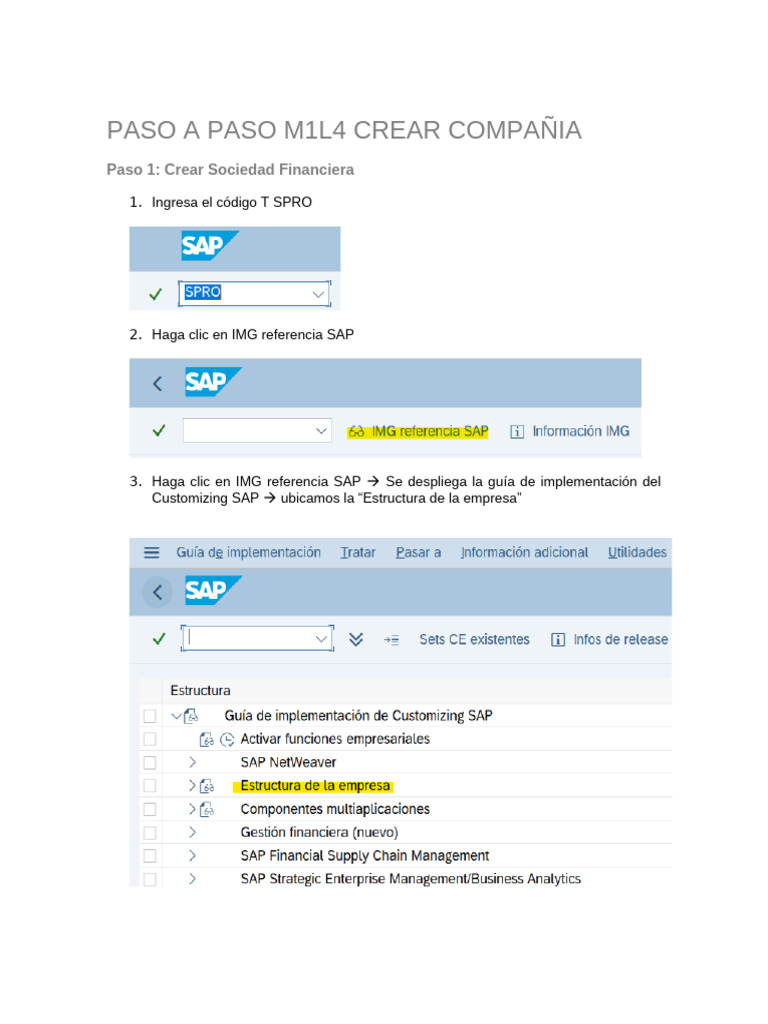 Paso A Paso M1L4 Crear Compania | PDF